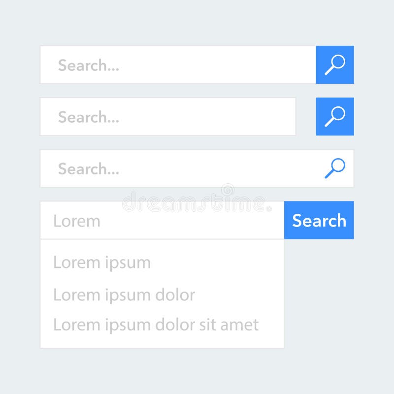 Search Bar Vector Element Design, Set of Search Boxes Ui Template ...