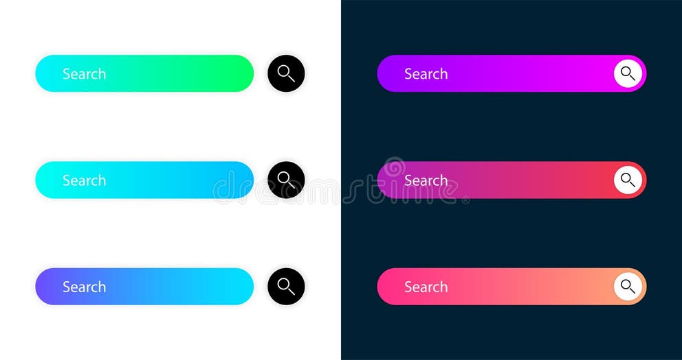 Search Bar Vector Element with Diferent Design, Set of Ten Search Boxes ...