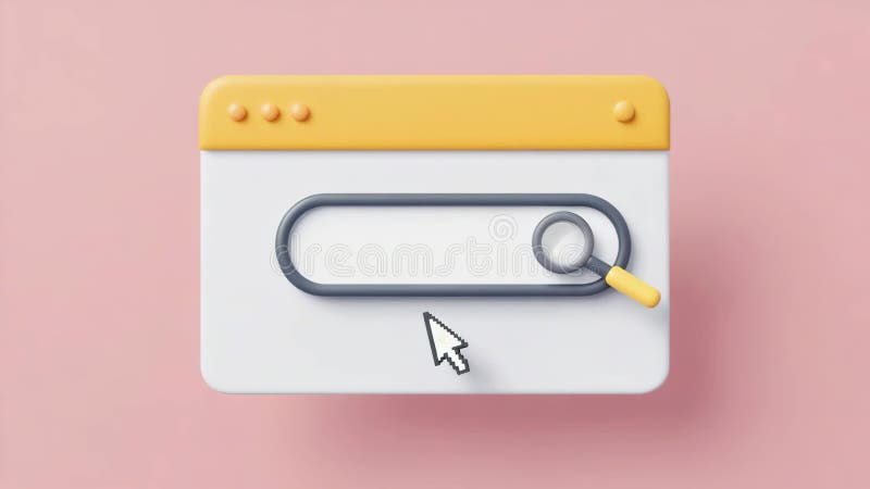 Search Bar Web Research Cursor Technology Render Animation Video Motion ...