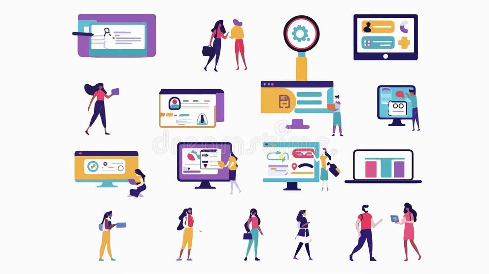 Search Bars and Online Browsing - Technology Concept with People Using ...