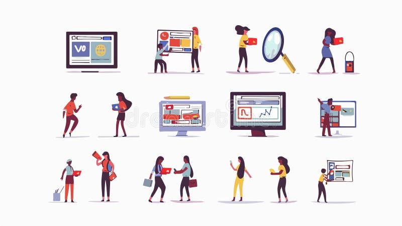 Online Information Search Bars with People Browsing Content Stock ...