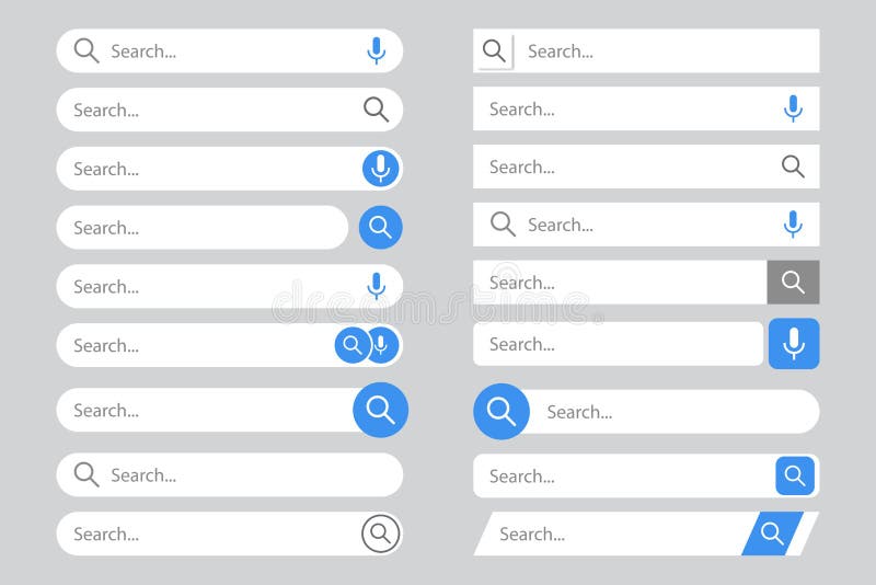 Search Bars Templates Set with Pop Up List or Search Results. Vector ...