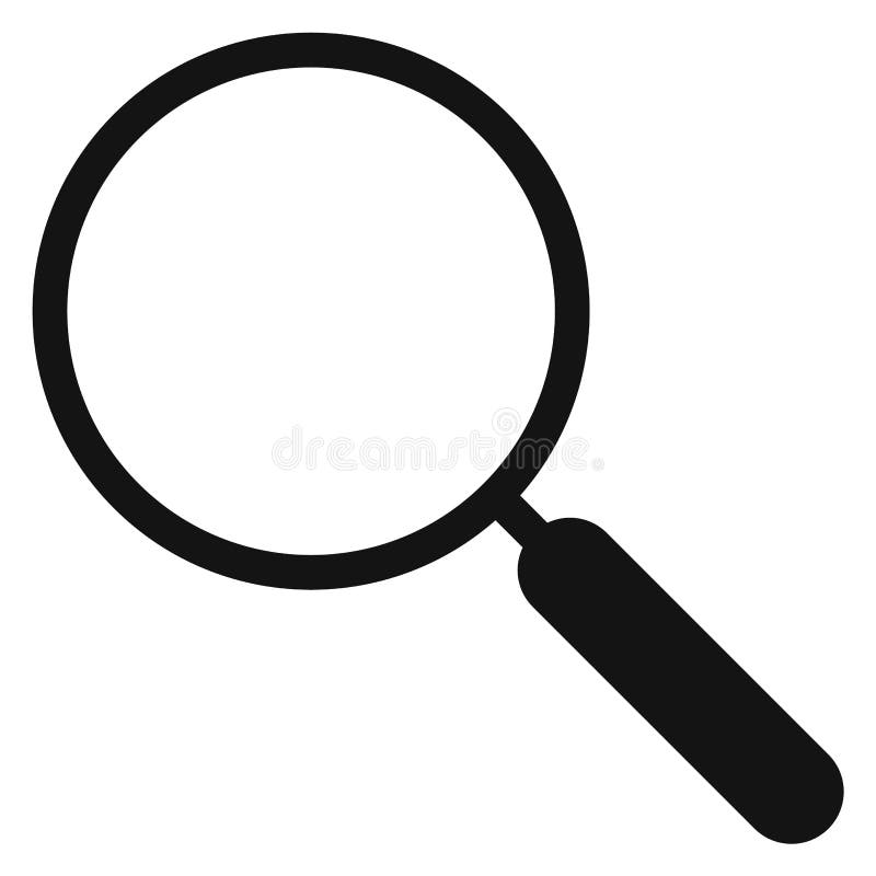 Search Black Icon. Magnifying Glass Optic Tool Stock Vector ...