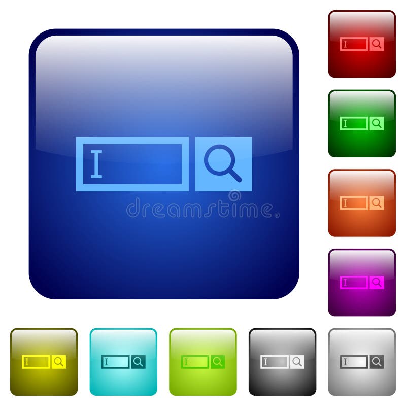 Search Box Color Square Buttons Stock Vector - Illustration of purple ...