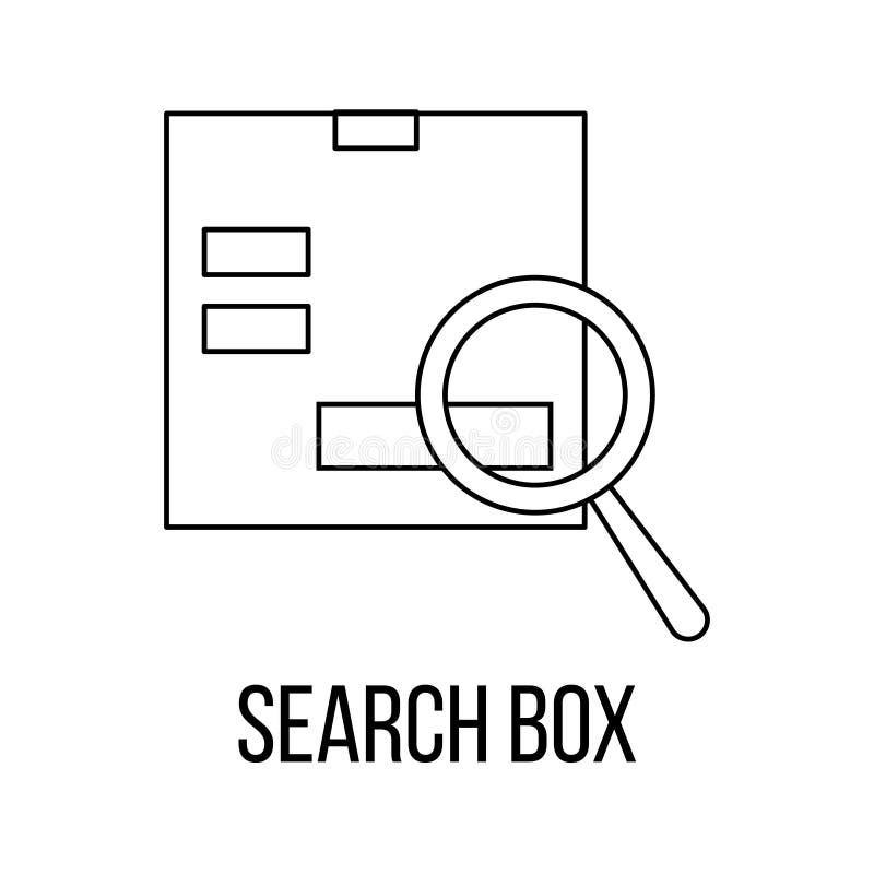 Search Box Icon or Logo Line Art Style. Stock Vector - Illustration of ...