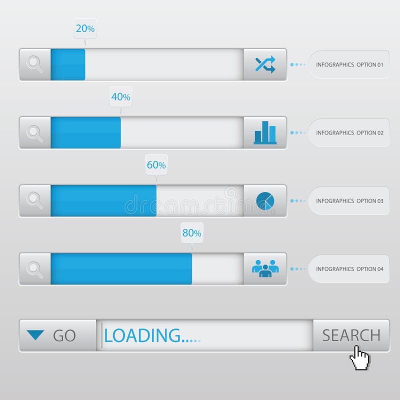 Search Box Loading Infographic Stock Vector - Illustration of chart ...