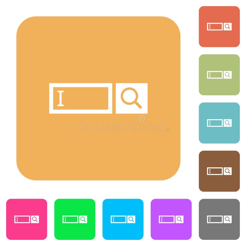 Search Box Rounded Square Flat Icons Stock Vector - Illustration of ...