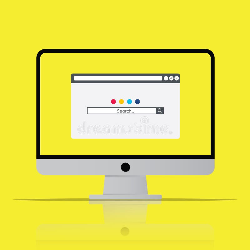 Search Browser Bar Icon Computer in Flat Style Vector Stock Vector ...
