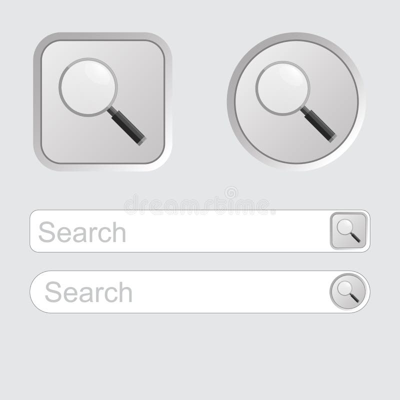 Search Button Isolated on Grey Background Stock Vector - Illustration ...