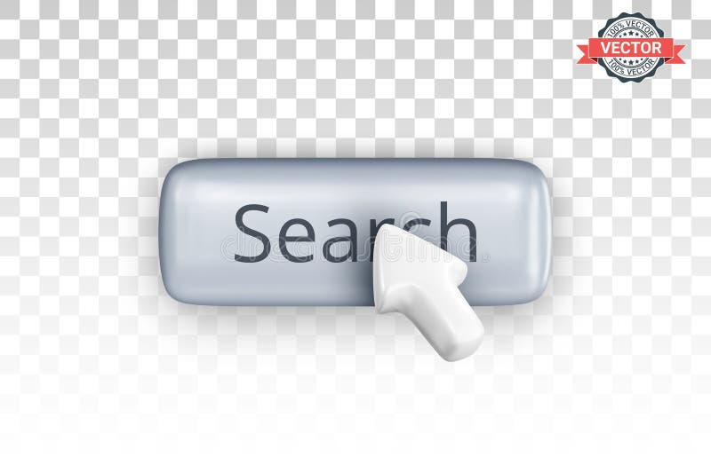 Search Button And Mouse Pointer Or Arrow Cursor Icon Graphical User Interface Design Elements