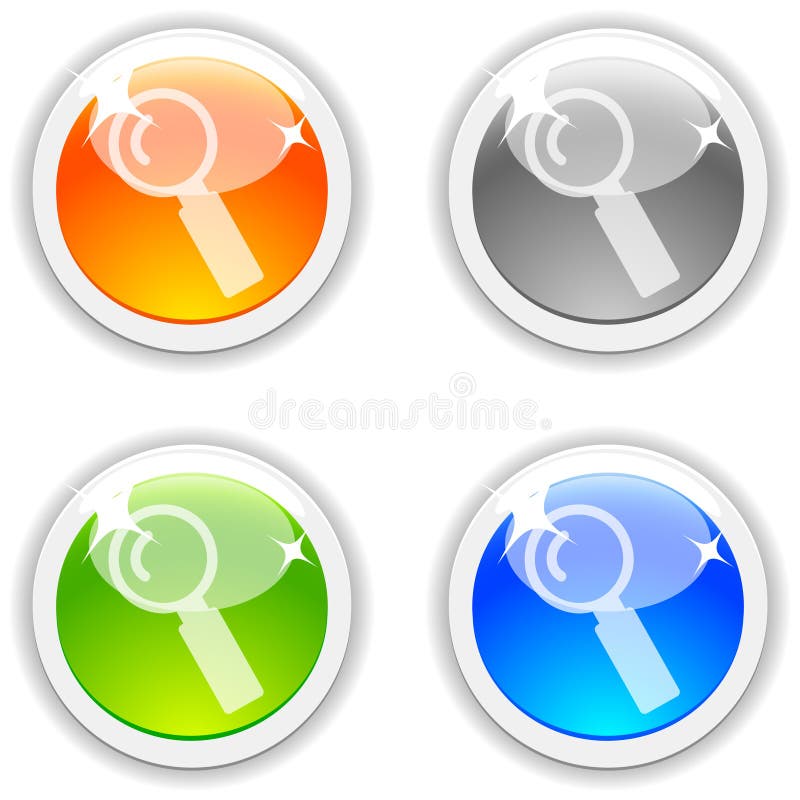 Search buttons. stock vector. Illustration of shadow, realistic - 9166433