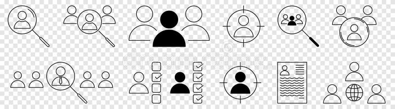 Search for Candidates Icons Stock Vector - Illustration of resources ...