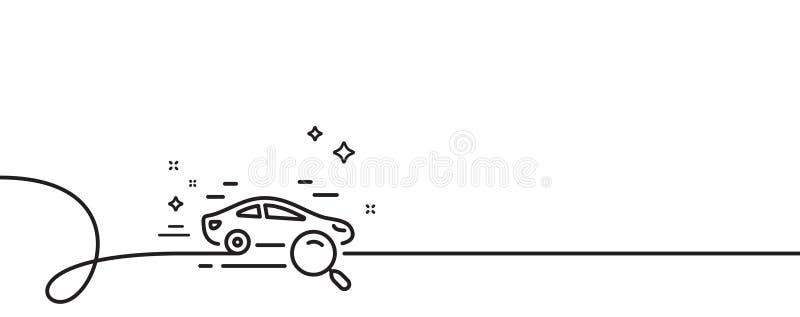 Search Car Line Icon. Find Transport Sign. Continuous Line with Curl ...