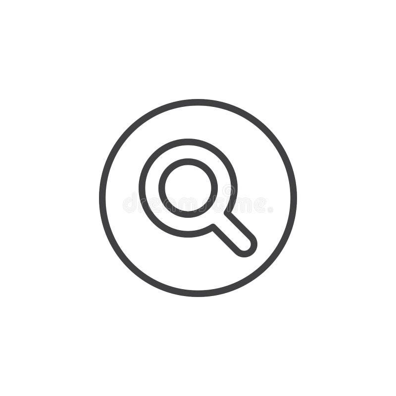 Search Circular Line Icon. Round Simple Sign Stock Vector ...