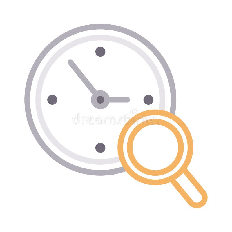 Search Clock Thin Color Line Vector Icon Stock Vector - Illustration of ...