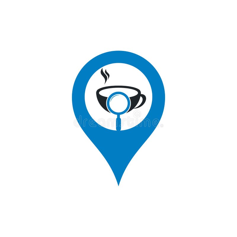 Search Coffee Map Pin Shape Concept Logo Template Stock Vector ...