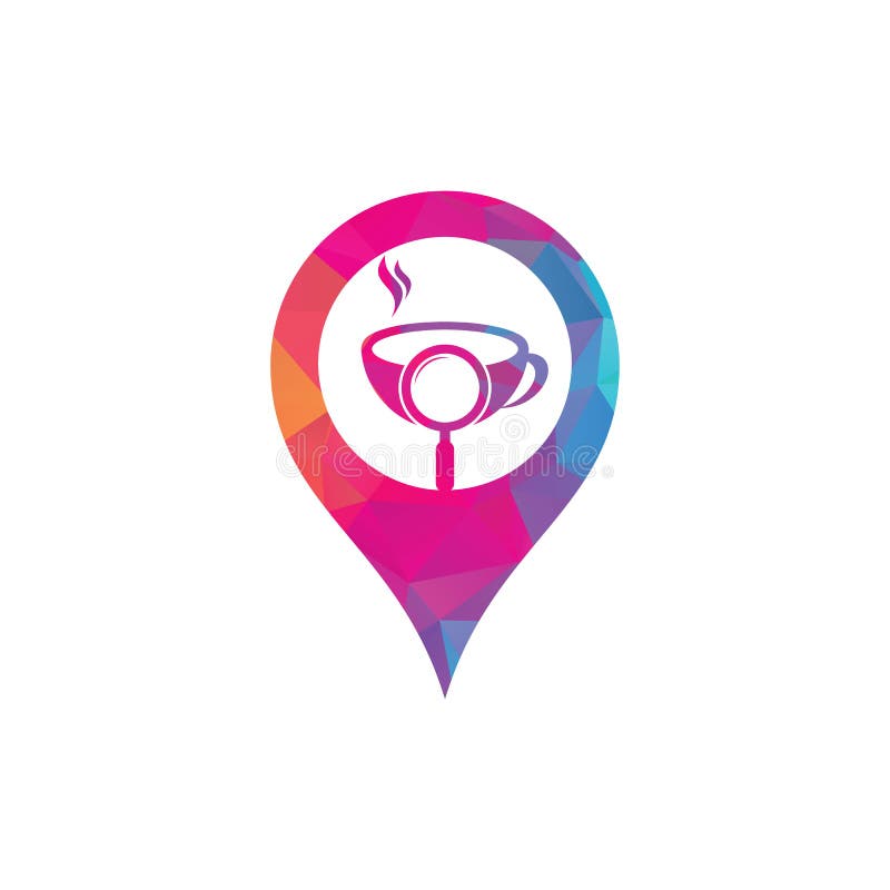 Search Coffee Map Pin Shape Concept Logo Template Stock Vector ...