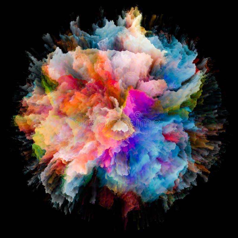 Painted Color Splash Explosion Stock Illustration - Illustration of ...