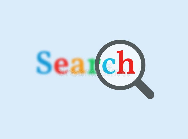Search Colorful Text with Magnifier. Isolated Vector Illustration Web ...
