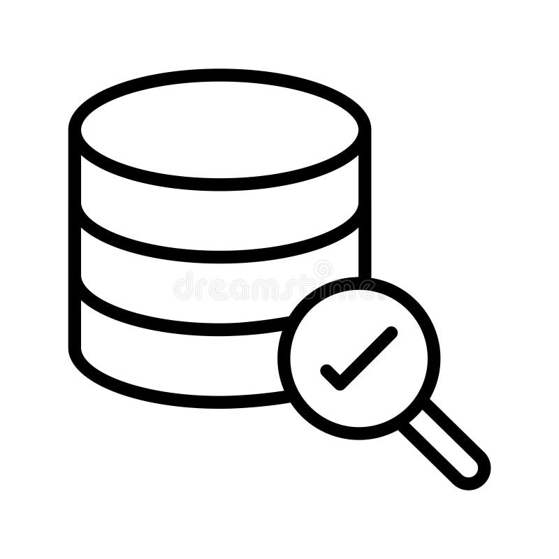 Search Complete Database Thin Line Vector Icon Stock Photo - Image of ...