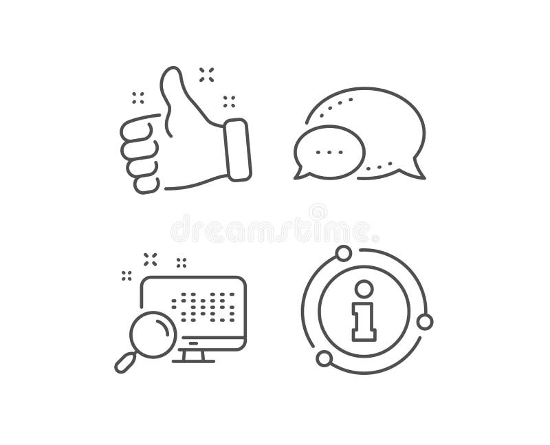 Search in Computer Line Icon. Find Data Sign. Vector Stock Vector ...