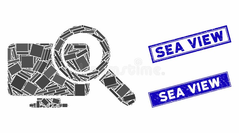 Search Computer Mosaic and Grunge Rectangle Sea View Watermarks Stock ...