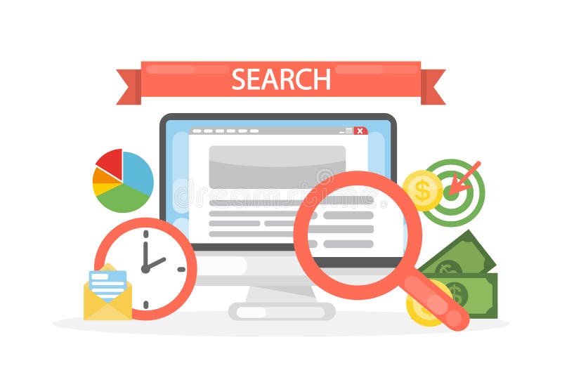 Search Concept Illustration. Stock Vector - Illustration of information ...