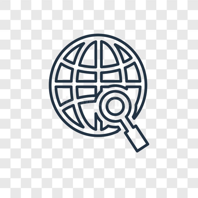 Search Concept Vector Linear Icon Isolated on Transparent Background ...