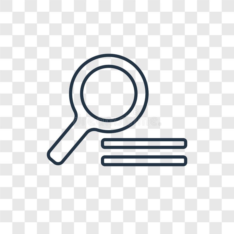 Search Concept Vector Linear Icon Isolated on Transparent Background ...