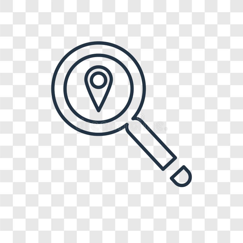 Search Concept Vector Linear Icon Isolated on Transparent Background ...