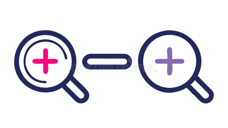 Search Controls Icon Set with Zoom in, Zoom Out, and Reset View, Vector ...