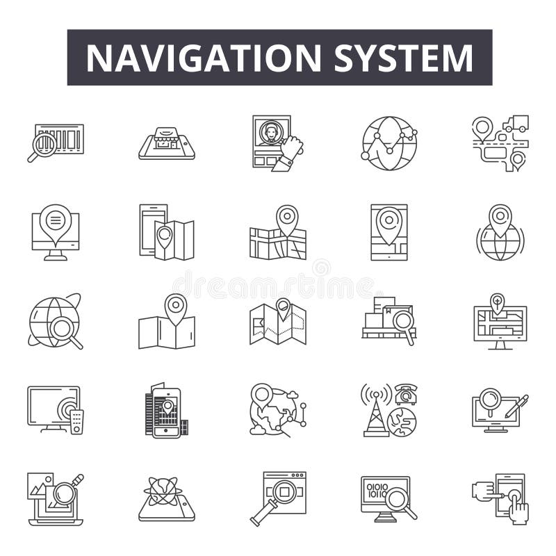 Search, Detection, Navigation System Line Icons, Signs, Vector Set ...