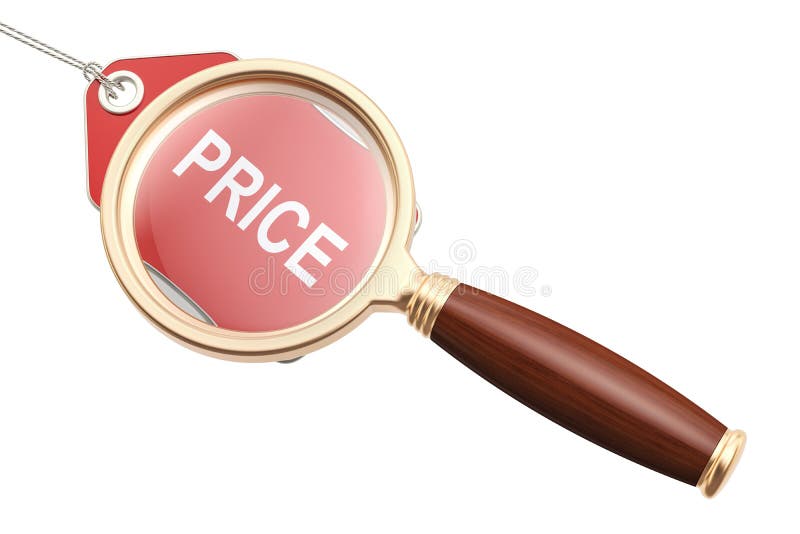 Search of Discount and Price. 3D Rendering Stock Illustration ...