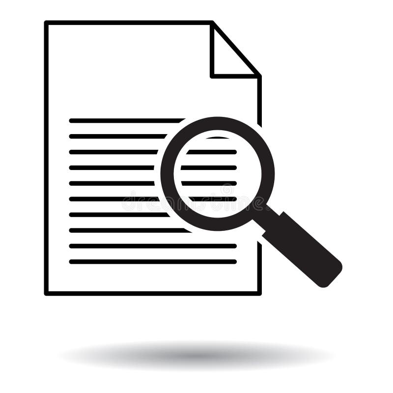 Search document Icon. stock vector. Illustration of document - 157283784