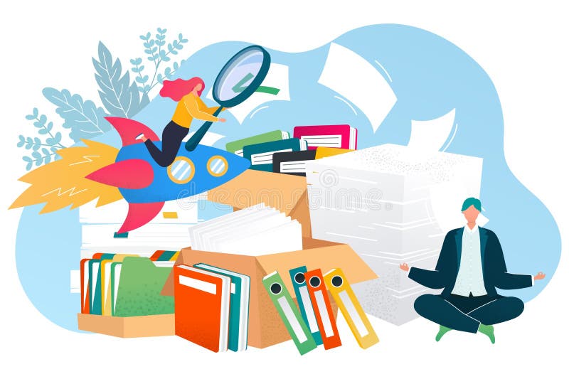 Search Document Concept, Vector Illustration, Archive Management Design ...