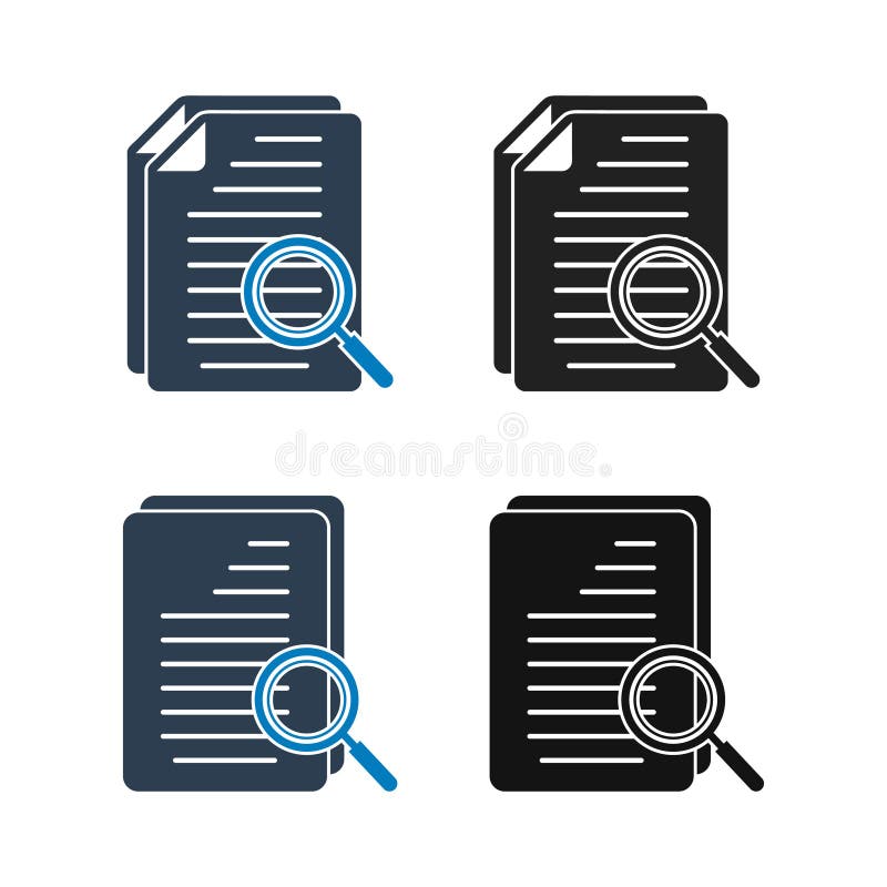 Search document Icon. stock vector. Illustration of document - 157283784
