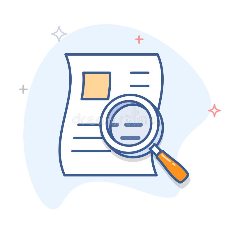 Search document Icon. stock vector. Illustration of document - 157283784