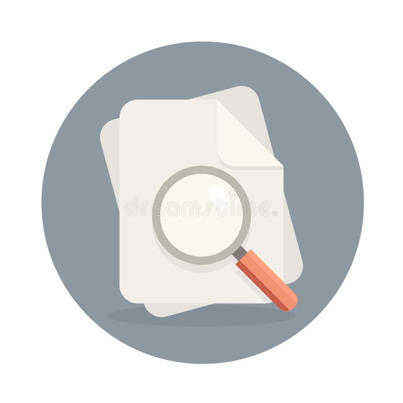 Search Documents Icon. Document Files and Magnifying Glass Stock Vector ...