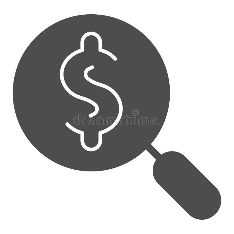 Search Dollar Solid Icon. Looking for Money Vector Illustration ...