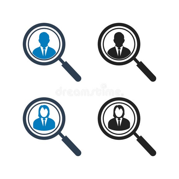 Search Employee Icon Set. stock vector. Illustration of glass - 230604501