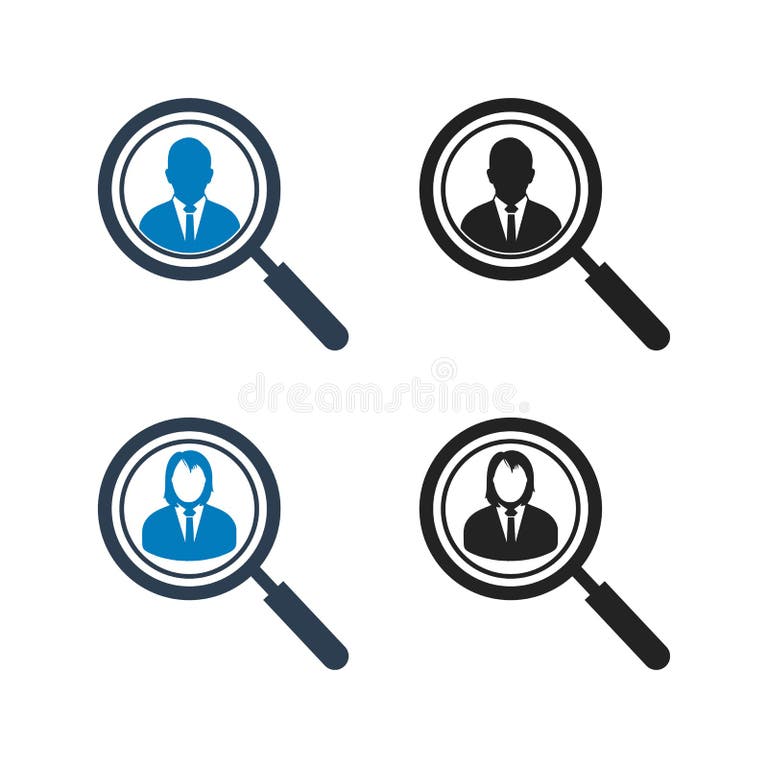 Search Employee Icon Set. stock vector. Illustration of glass - 230604501