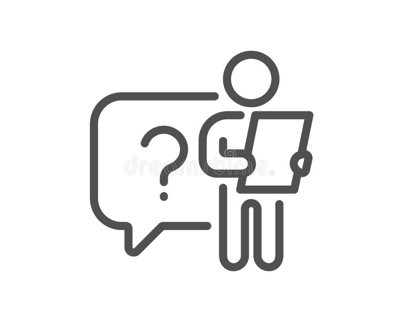 Search Employee Line Icon. Interview Candidate Sign. Vector Stock ...