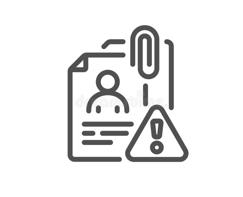 Search Employee Line Icon. Interview Warning Sign. Vector Stock Vector ...