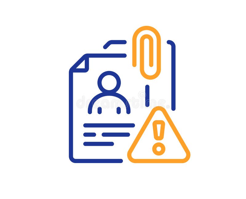 Search Employee Line Icon. Interview Warning Sign. Vector Stock Vector ...