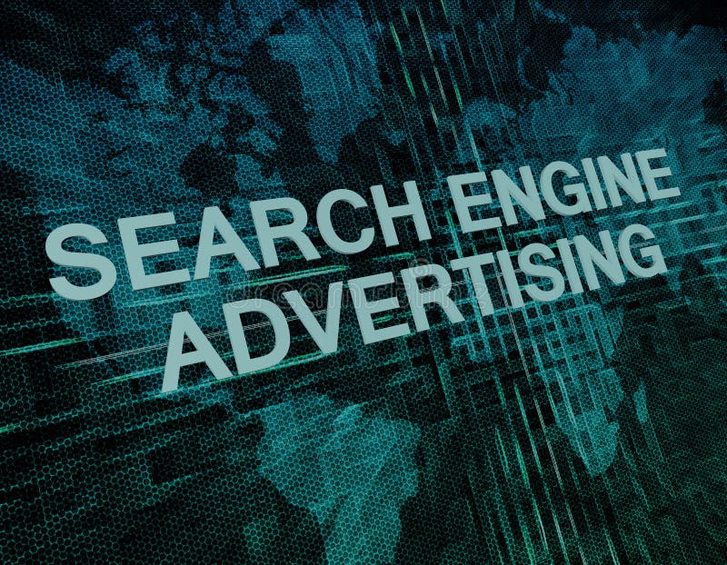 Search Engine Advertising stock illustration. Illustration of process ...