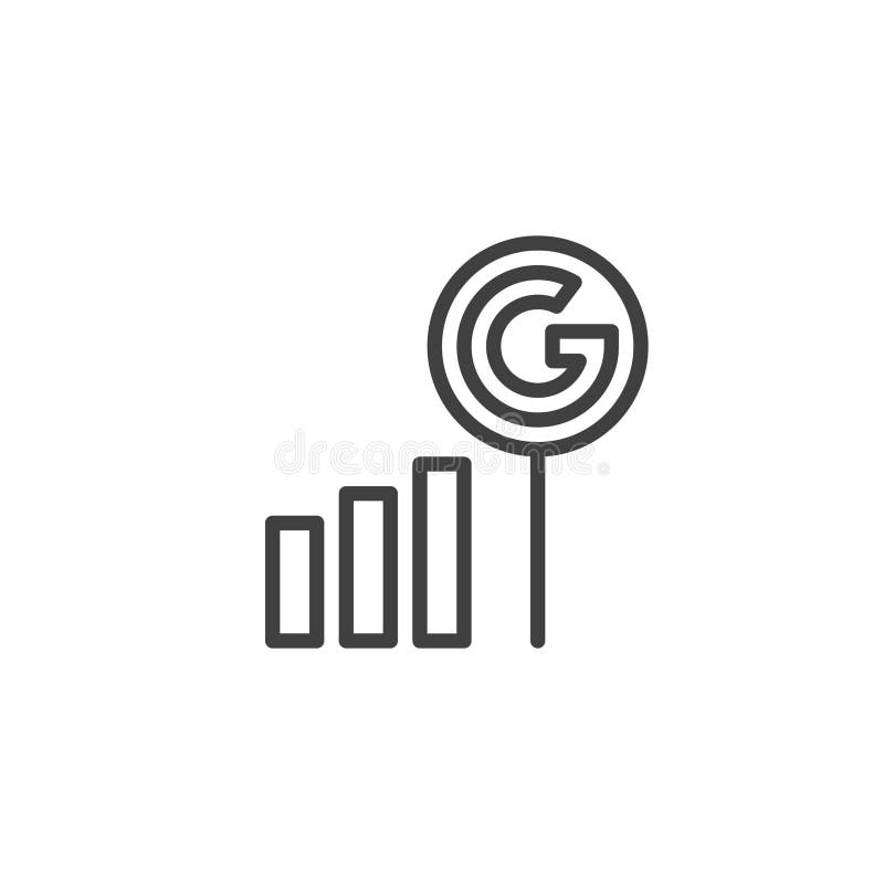 Search Engine Analytics Line Icon Stock Vector - Illustration of sign ...