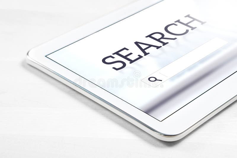 Search Engine App on Tablet Screen. Application To Find Website Stock ...