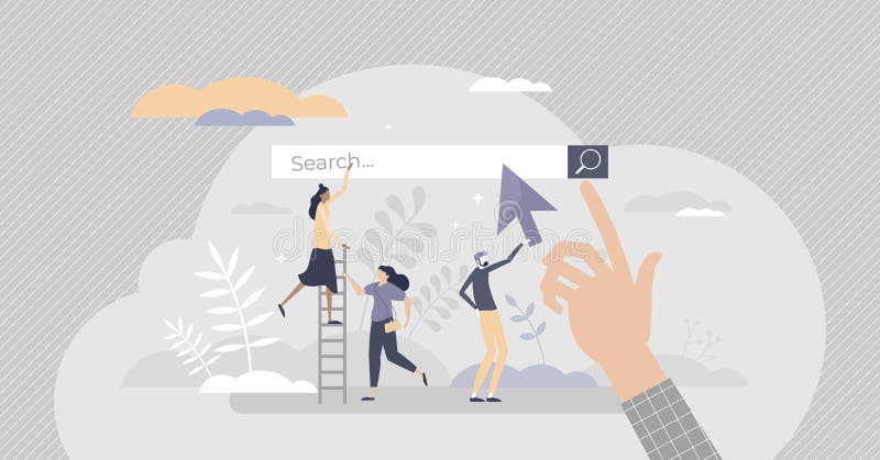 Search Engine As Web Browser Tool To Find Information Tiny Person ...