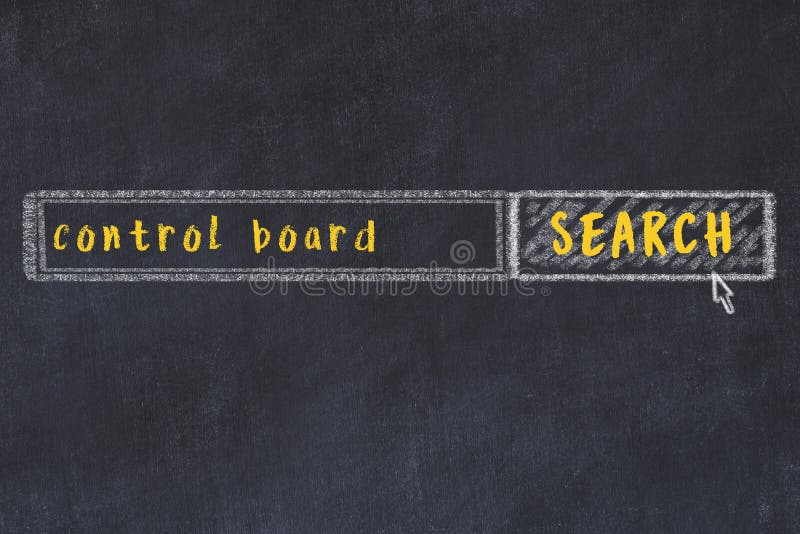 Search Engine Concept. Looking for Control Board. Simple Chalk Sketch ...