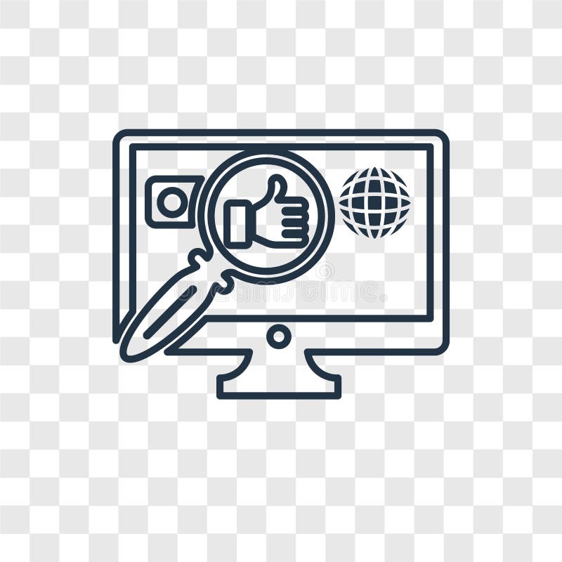 Search Engine Concept Vector Linear Icon Isolated on Transparent Stock ...